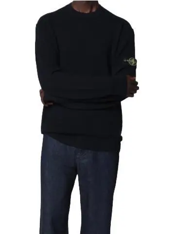 Stone Island Crew Neck Long Sleeve Sweater - Blue