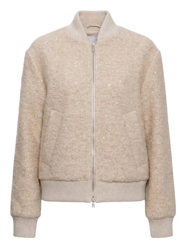 Peserico Long Sleeve Casual Jacket With Zip Closure - Nude