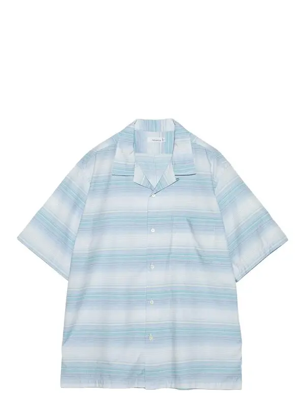 Nanamica Open Collar Pique Short-sleeve Shirt - Blue