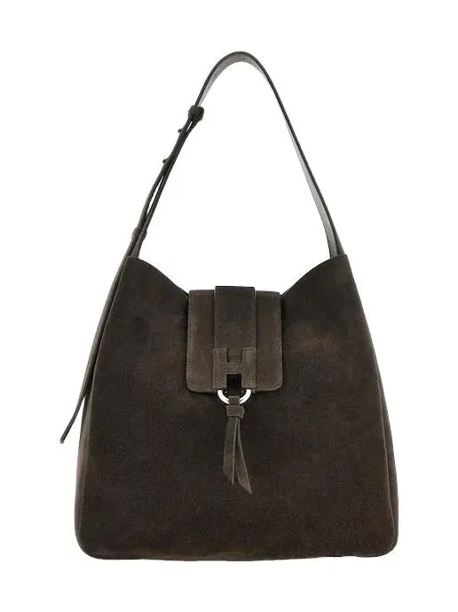 Hogan Suede Shoulder Bag - Brown