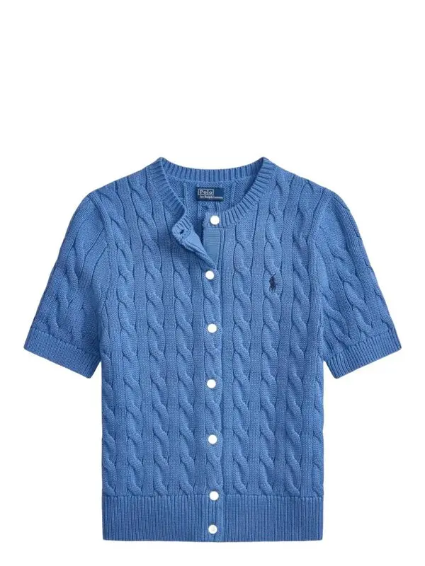 Polo Ralph Lauren Cable-knit Cotton Short-sleeve Cardigan - Blue