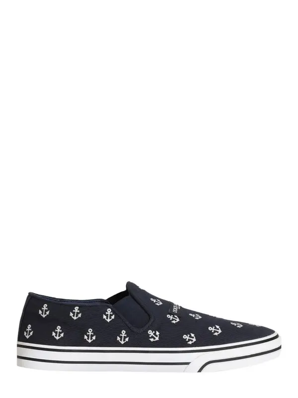 Dolce & Gabbana Dolce Gabbana Anchor Print Slip-ons - Blue