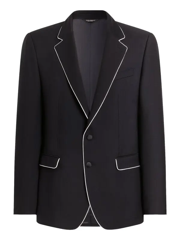 Dolce & Gabbana Martini Light Single-breasted Wool Twill Jacket - Blue