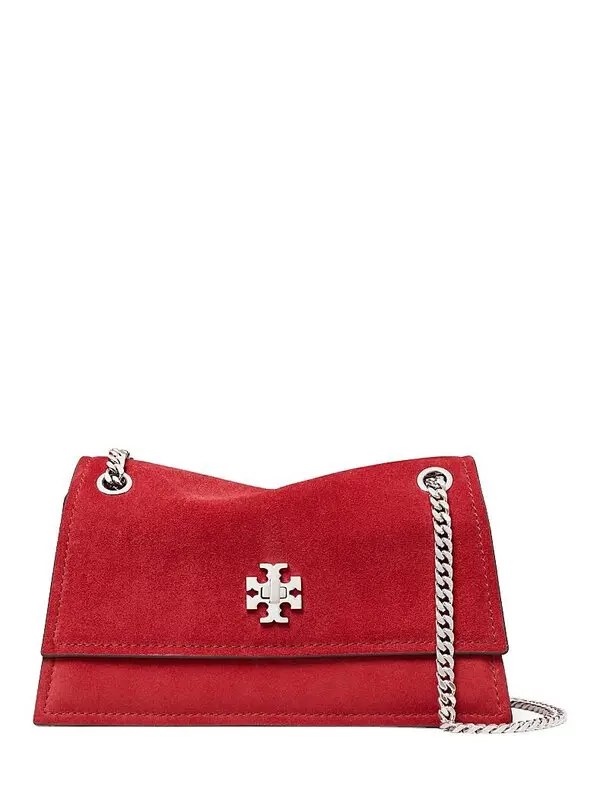 Tory Burch Kira Suede Shoulder Bag - Toucan Red