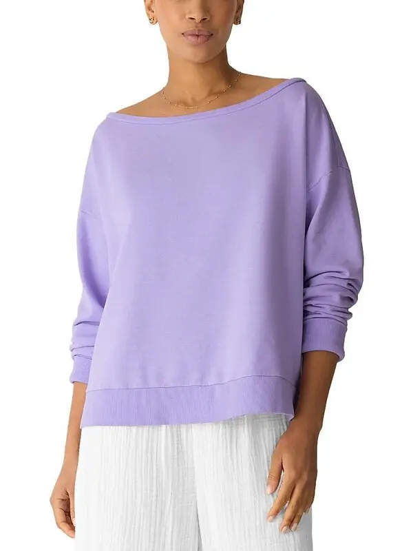 Eileen Fisher Boatneck Sweatshirt - Lavender