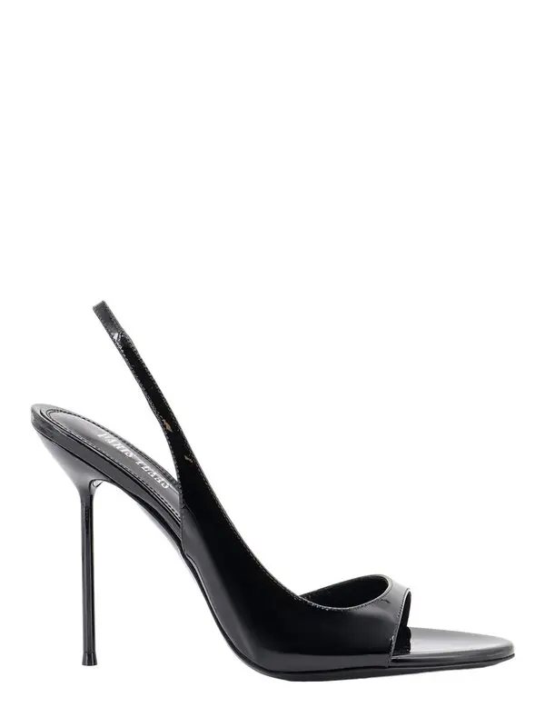 Paris Texas Lidia Patent Leather Slingback High Heel Sandals - Black