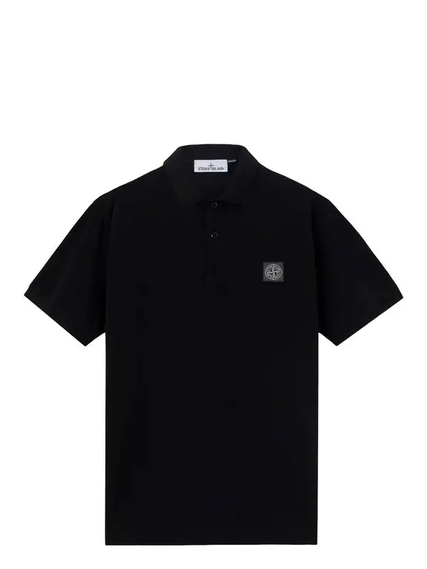 Stone Island Organic Cotton Polo Shirt - Black