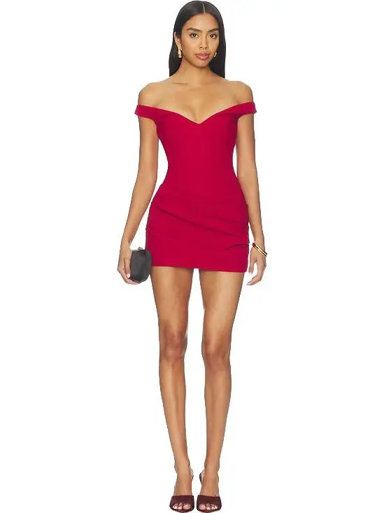 Arcina Ori Off-the-shoulder Crepe Mini Dress - Red