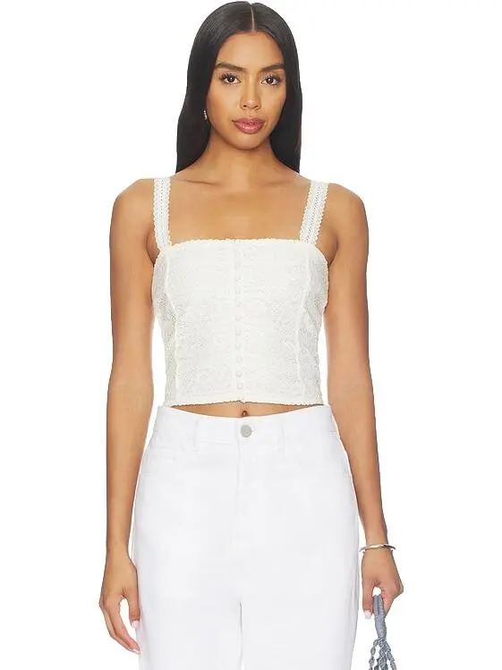 Heartloom Lace Cropped Top - Eggshell