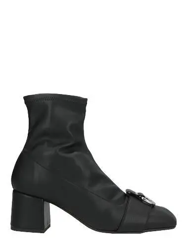 ANNA F. Synthetic Material Ankle Boots With Buckle Detail - Black