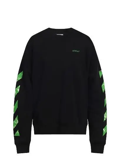 OFF-WHITE™ Cotton Elastane Sweatshirt With Graphic Print - Black