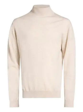 DANIELE FIESOLI Danielle Fiesoli Merino Wool Mock Neck Sweater - Beige
