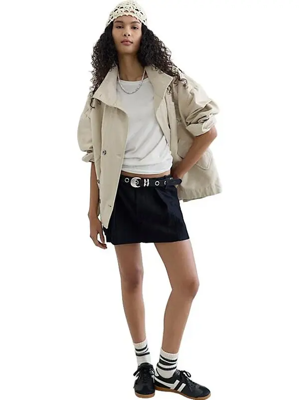 Free People Riverfront Vegan Mini Skirt - Black