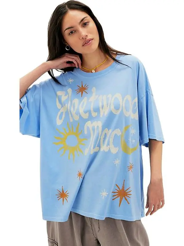 Daydreamer Fleetwood Mac Doodles Oversized Tee At - Periwinkle