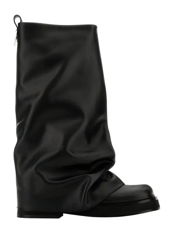 Attico Leather Robin Boots - Black