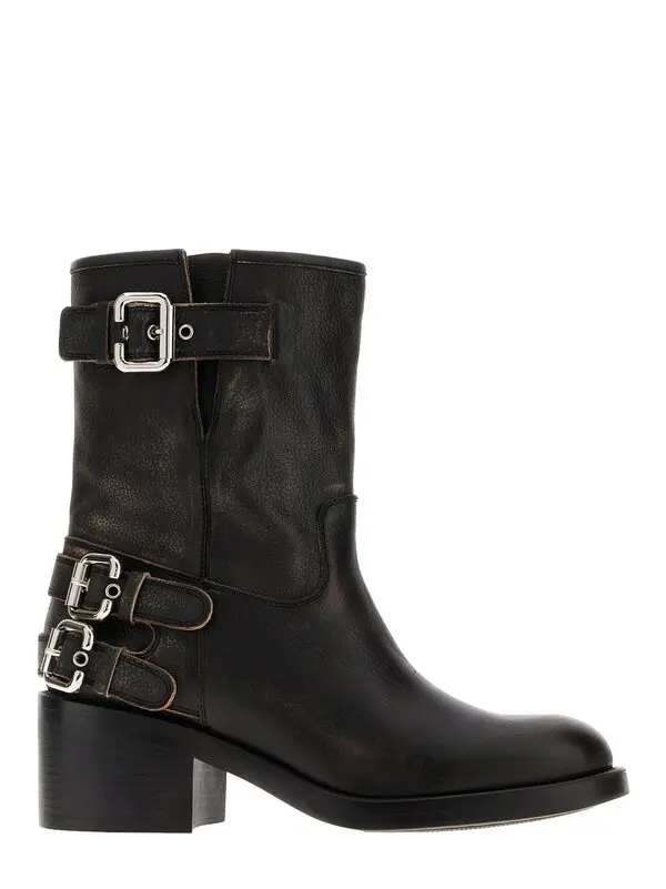 Chloé Leather Dakota Boots - Black
