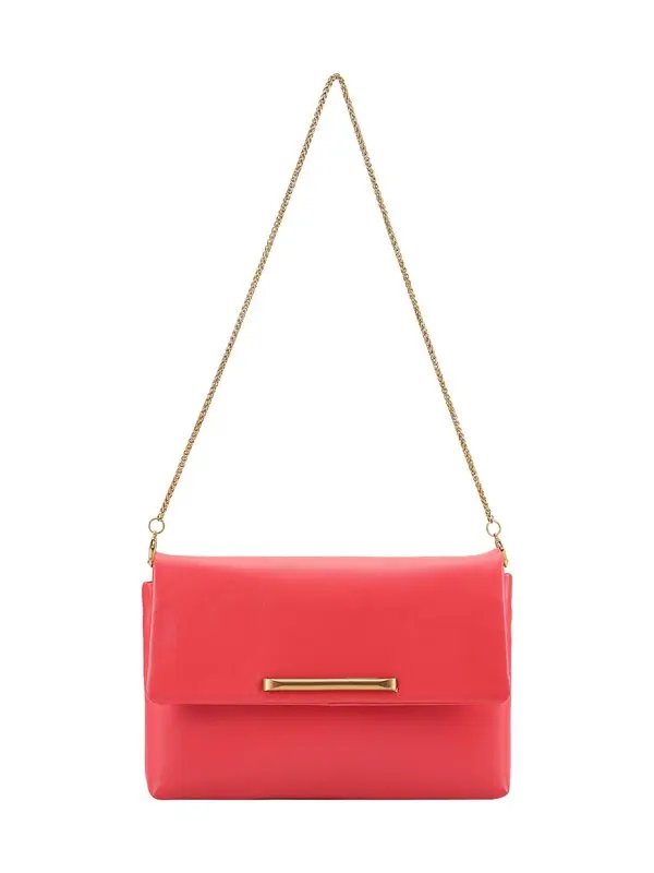 PAUL COSTELLOE Tilda Leather Clutch - Red