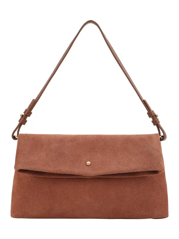 PAUL COSTELLOE Theodora Leather Shoulder Bag - Brown