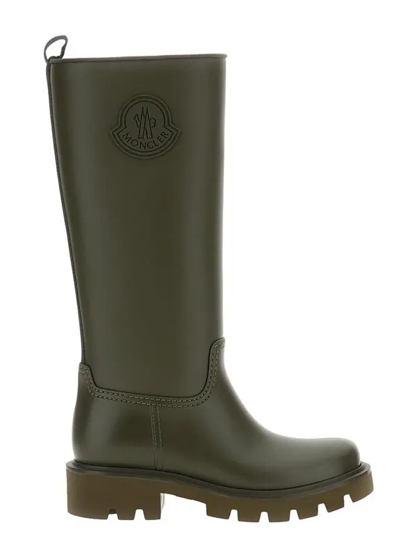 Moncler Knee High Rain Boots With Drawstring - Verde