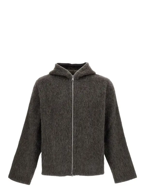 Our Legacy Wool-knit Full-zip Hooded Sweater - Grey