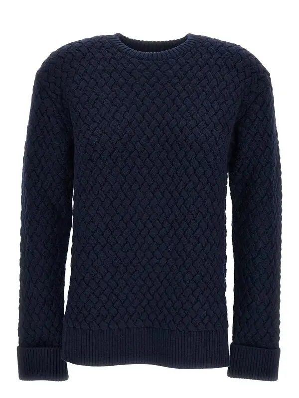 Bottega Veneta Cable-knit Wool Sweater - Blu