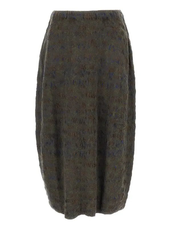 BOBOUTIC Midi Knit Skirt With Jacquard Pattern - Multicolore
