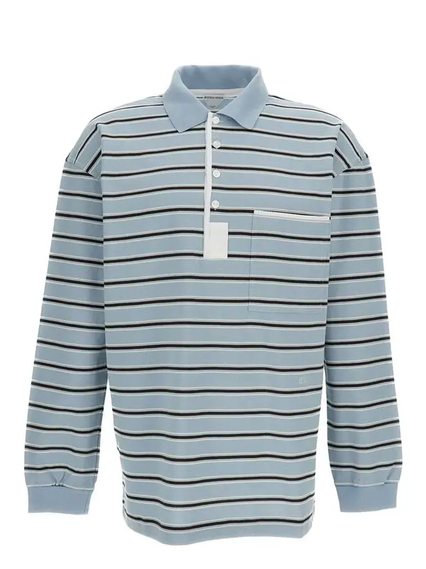 Bottega Veneta Polo A Righe - Azzurro