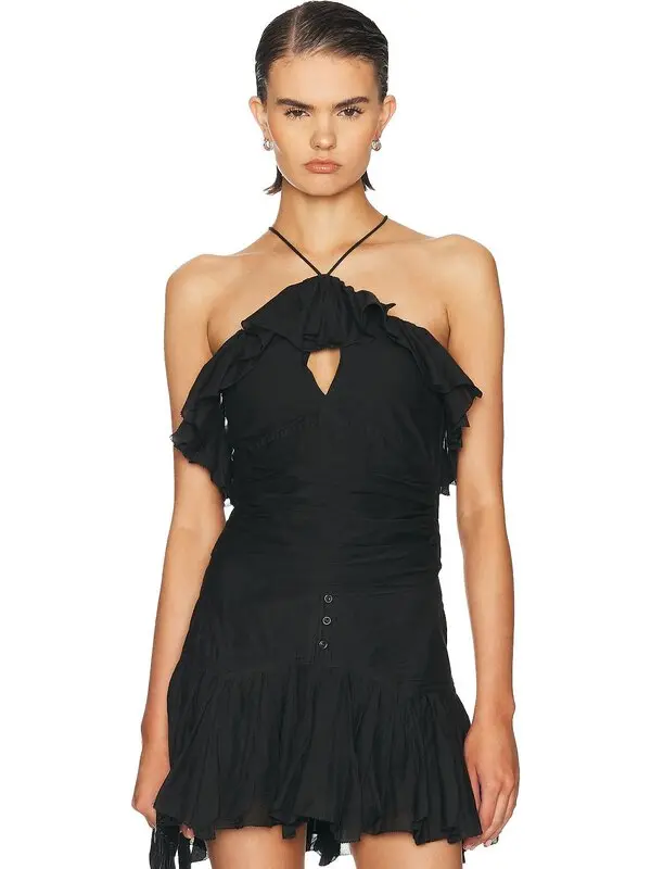 Isabel Marant Étoile Cotton Blend Tank Top With Cutout Detail - Black