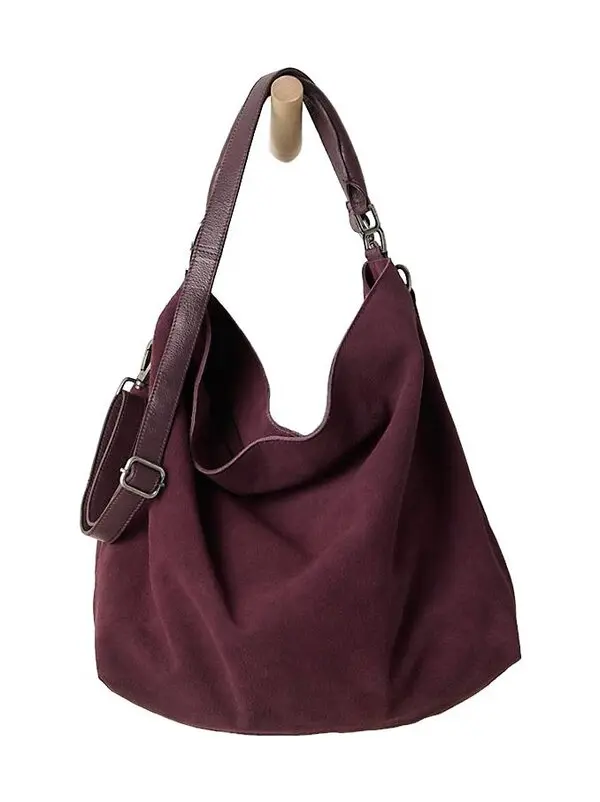 Free People Suzie Suede Slouchy Tote Bag - Fig