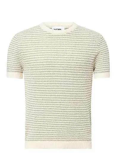 NOBL Emmett Stripe Textured Knit T-shirt - Sage
