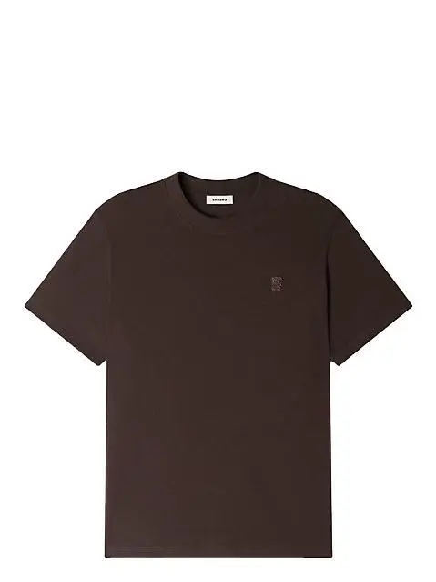 Sandro Logo-print Cotton T-shirt - Chocolate