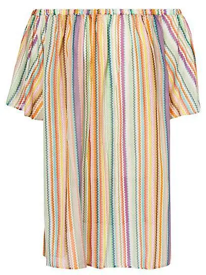 Missoni Off-the-shoulder Chevron Pattern Mini Dress - Multi