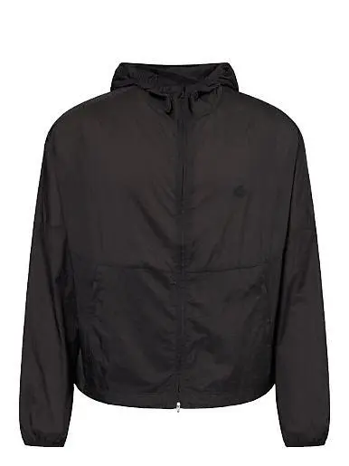 THE COUTURE CLUB Translucent Nylon Hooded Windbreaker Jacket - Black