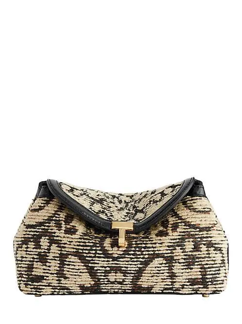 TOTEME T-lock Woven Clutch Bag - Rye/black