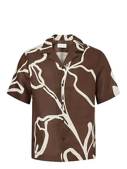 Frescobol Carioca Roberto Striped Linen Shirt - Cacao