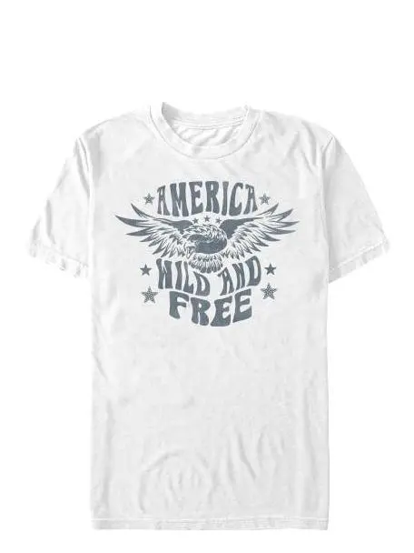 LOST GODS America Wild And Free Bald Eagle Graphic T-shirt - White