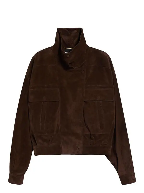 Saint Laurent Suede Bomber Jacket - Ebene