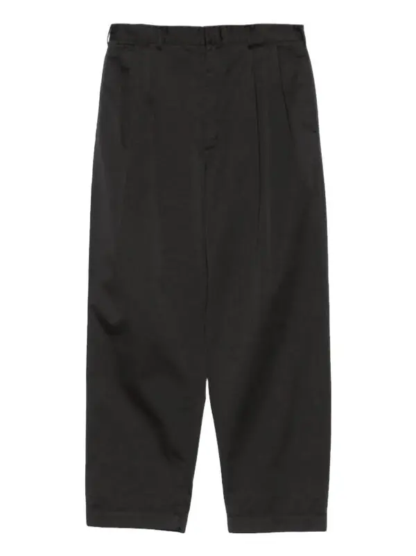 Nanamica Double-pleated Wide-leg Tapered Casual Pants - Black