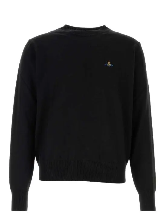 VIVIENNE WESTWOOD Orb Embroidered Crewneck Jumper - Black