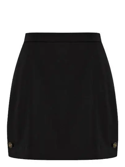 Versace High-waisted A-line Skirt With Button Detail - Black