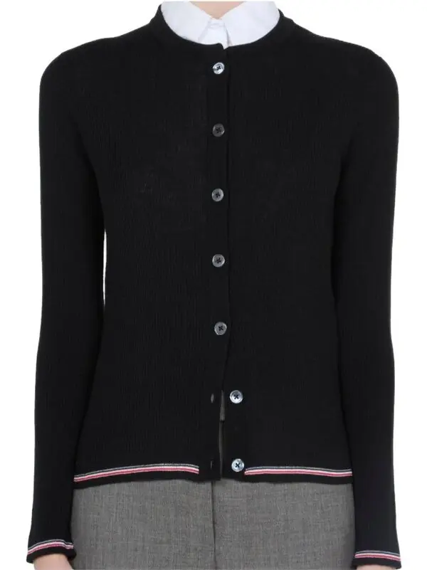 Thom Browne Ribbed Cardigan - Black