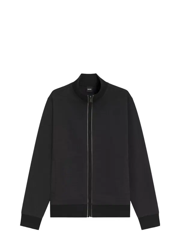 Hugo Boss Cotton Zip Neck Sweatshirt - Black