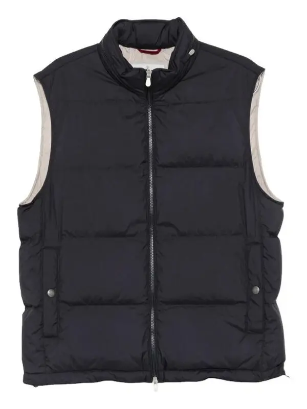 Brunello Cucinelli Quilted Zip-up Vest - Black