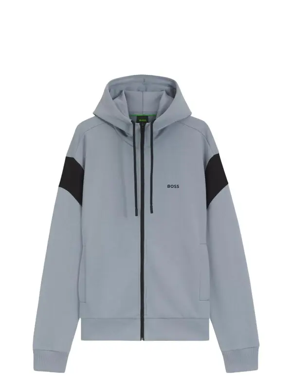 Hugo Boss Long-sleeve Zip-up Hooded Sweatshirt - Grey