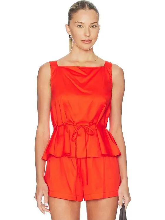 LESET Yoko Drawstring Tank - Orange