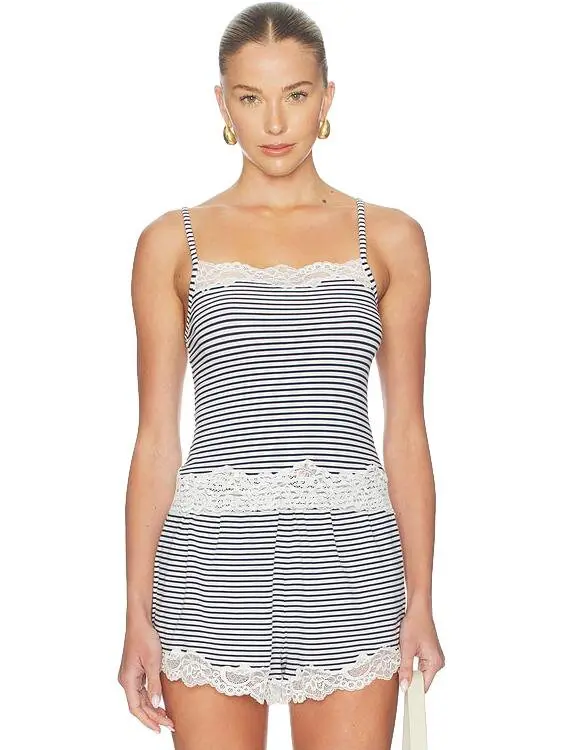 LOVERS AND FRIENDS Remi Tank Top With Lace Trim - Multi