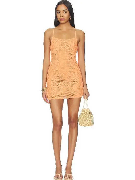 LOVERS AND FRIENDS Ottillie Pointelle Mini Dress - Orange