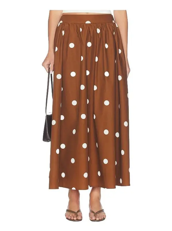 Susana Monaco Polka Dot Poplin Midi Skirt - Multi