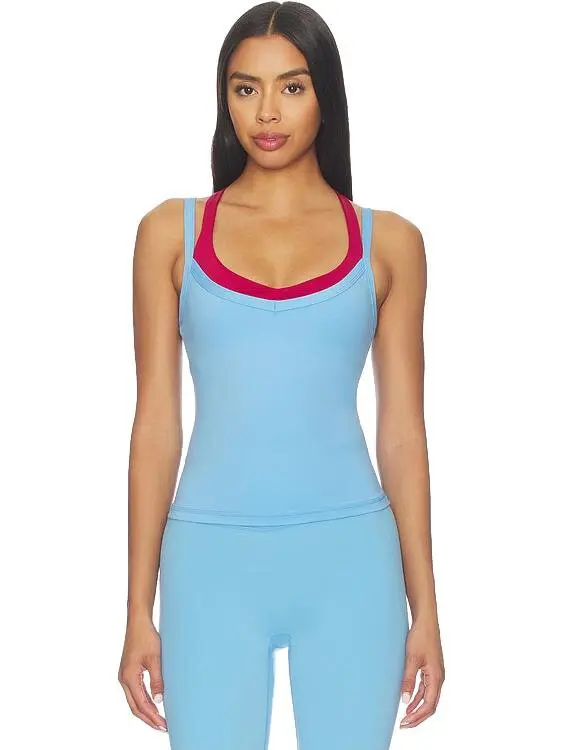 FORM X Olivia Jade V Layered Tank Top - Blue