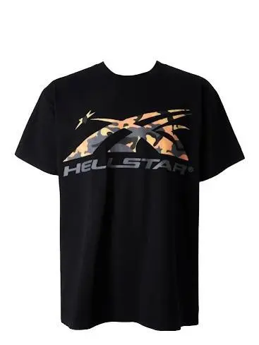 HELLSTAR Orange Sports Camo Core Logo T-shirt - Black